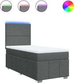Box spring postel s matrací tmavě šedá 80 x 200 cm textil 3293789