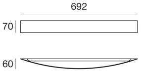 Linea Light 1147 Curvé_W, betonové nástěnné svítidlo, 30W LED 3000K, délka 69cm