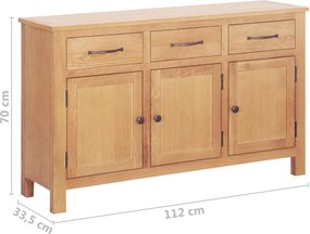Servírovací skříň Hnědá 112 x 33.5 x 70 cm Pevné dubové dřevo 247598