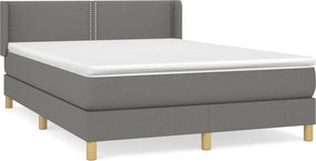 Box spring postel s matrací tmavě šedá 140x200 cm textil 3130194