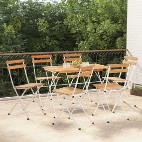 vidaXL Skládací zahradní židle 6 ks ocel a masivní akáciové dřevo [3152108] Barva: Černá