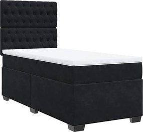 Box spring postel s matrací černá 90x190 cm samet 3293094