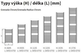ISAN Grenada chrom IGR176RETCR Radiátor elektrický, 60x177,5cm, chrom