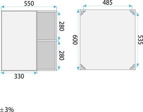 Rea Mario, sada koupelnového nábytku s umyvadlem 60cm, šedá matná, REA-M0006