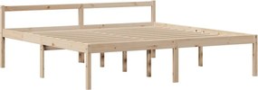 Postel s čelem pro seniory 200 x 200 cm masivní borovice 3305873