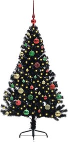 Umělý osvětlený vánoční stromeček Černá 150 cm PVC 3397136