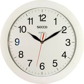 Secco nástěnné hodiny, bílé, průměr 30cm
