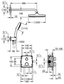 GROHE 348822430 - Sprchový set PRECISION 250 × 250 mm černá