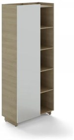 Kombinovaná skříň Trevix 90 x 46 x 213 cm, levá / Dub pískový a bílá
