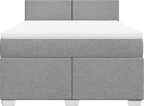 Box spring postel s matrací světle šedá 140 x 200 cm textil 3285904