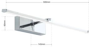 Orion WA 2-1333 - LED Obrazové svítidlo PUBLIO LED/10W/230V 50 cm lesklý chrom