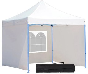 Skládací zahradní pavilon - různé typy - 2,9x2,9m - bílá - pavilon+boční stěna+přenosná taška