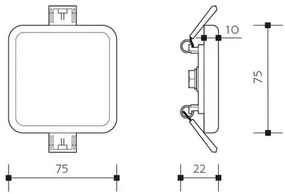 Panlux PN14300010 Podhledové LED svítidlo Downlight Square 6 W, přírodní bílá