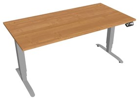 Elektr. nastavitelný stůl 160x80 s pamětí - HOBIS MOTION MS 3M 1600 Dekor stolové desky: olše, Barva kovové podnože: stříbrná