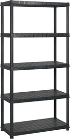 Úložný regál 5patrový černý 366 x 45,7 x 185 cm plast 3059862