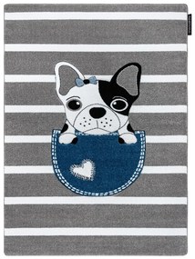 Dywany Łuszczów, Dětský kusový koberec Petit Bulldog grey, 160x220, šedá, dětský pokoj