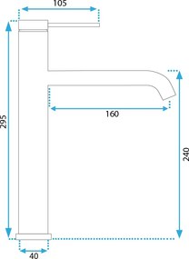 Vysoká umyvadlová baterie Rea Clif stříbrná