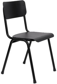 OnaDnes -20% Černá kovová jídelní židle ZUIVER BACK TO SCHOOL OUTDOOR