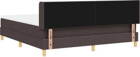 Postel s boxspringem s čelo Tmavě hnědá 200 x 180 cm textil 3341310