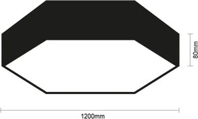 LED Stropní svítidlo LED/240W/230V 3000/4000/6500K pr. 120 cm černá
