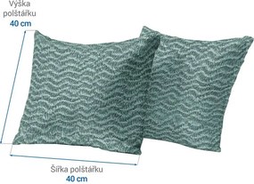 Bielastické potahy CRISTINA mátová povlaky na polštářky 2 ks (40 x 40 cm)