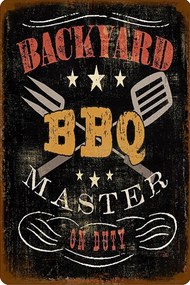 Plechová cedule BBQ Master Velikost: A5 (20 x 15 cm)