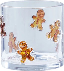 X-MAS Lucerna perníkový panáček 10 cm - čirá