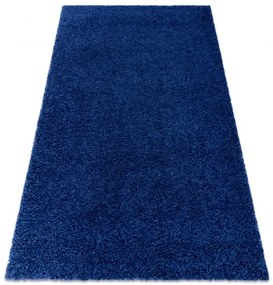 Kusový koberec jednobarevný SOFFI shaggy 5cm tmavě modrý Rozměr: 60x300 cm