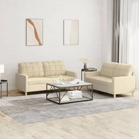 2dílná sedací souprava s poduškami krémová textil 3201276