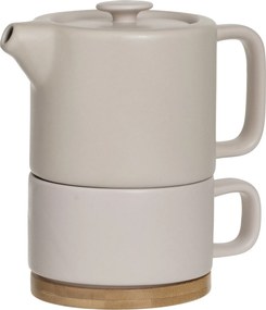 Konvice čajová s šálkem NATURAL, 800 ml, světle růžová