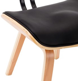 Jídelní židle 6 ks černé ohýbané dřevo a umělá kůže,  278723