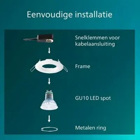 Philips Peridot bílá O9 cm / Vestavné svítidlo / GU10 / 7W / IP20