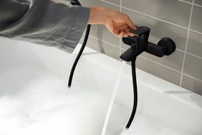 Hansgrohe Rebris E, nástěnná vanová baterie, černá matná, 72450670