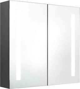LED koupelnová skříňka se zrcadlem šedá 62 x 14 x 60 cm 326520