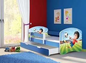 Dětská postel - Fotbalista 2 180x80 cm + šuplík modrá