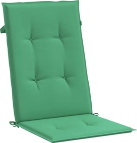 Podušky na židli vysoké opěradlo 6 ks zelené 120x50x3 cm textil 314109