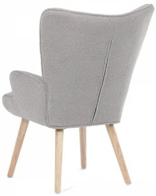 Křeslo ušák šedé bouclé nohy masiv AK-309 GREY2