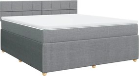 Box spring postel s matrací světle šedá 180 x 200 cm textil 3287535