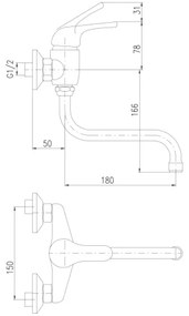 RAV Slezák SAJ001.5/21 - Umyvadlová baterie JUNIOR červená/modrá/žlutá