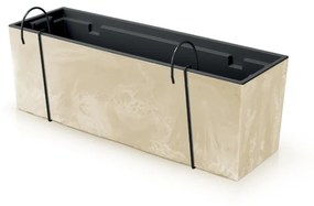 PROSPERPLAST Závěsný truhlík - URBI CASE W Beton Effect Rozměr: 58x18 cm, Barva: marengo