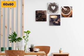 Set obrazů pro milovníky kávy Varianta: 4x 60x60