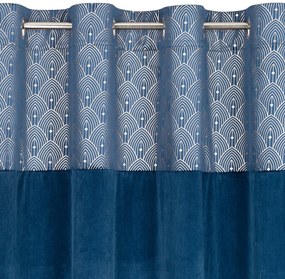 ZATEMŇOVACÍ ZÁVĚS NA KROUŽCÍCH AGNES 140X250 CM NÁMOŘNICKÁ MODRÁ