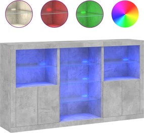 Příborník s LED osvětlením betonově šedý 181,5 x 37 x 100 cm 3209180