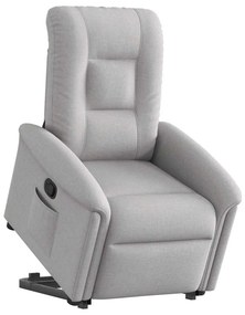 Zvedací polohovací křeslo obláčkově šedé textil 3303263