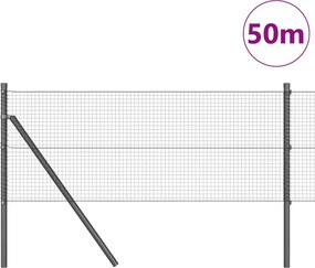 Zemní upevnění svařované drátěné ploty 50 x 0,4 m Šedá Síťovina 3351864