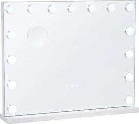 Hollywoodské toaletní zrcadlo se světly s USB stolním držákem na stěnu 57,9 × 46 cm