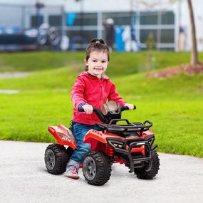 HOMCOM Mini elektrická čtyřkolka pro děti 18-36 měsíců, kočárek s předním světlem, dětská motorka elektrická čtyřkolka, růžová| Aosom