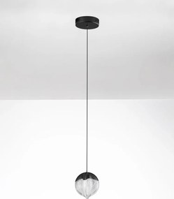 Matně černé hliníkové LED stmívatelné závěsné svítidlo se skleněným stínidlem ø 12 cm Alicia – Nova Luce