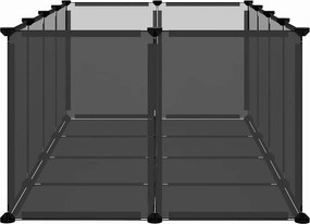 Klec pro malá zvířata černá 144 x 74 x 46,5 cm PP a ocel 340571