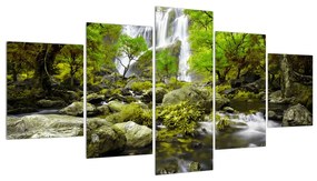Obraz lesní krajiny s potokem (150x80 cm)